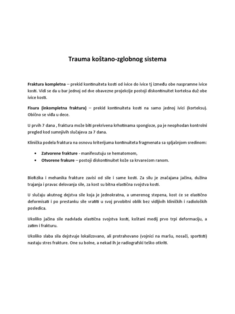 Kosti - Predavanja (Skripta) | PDF