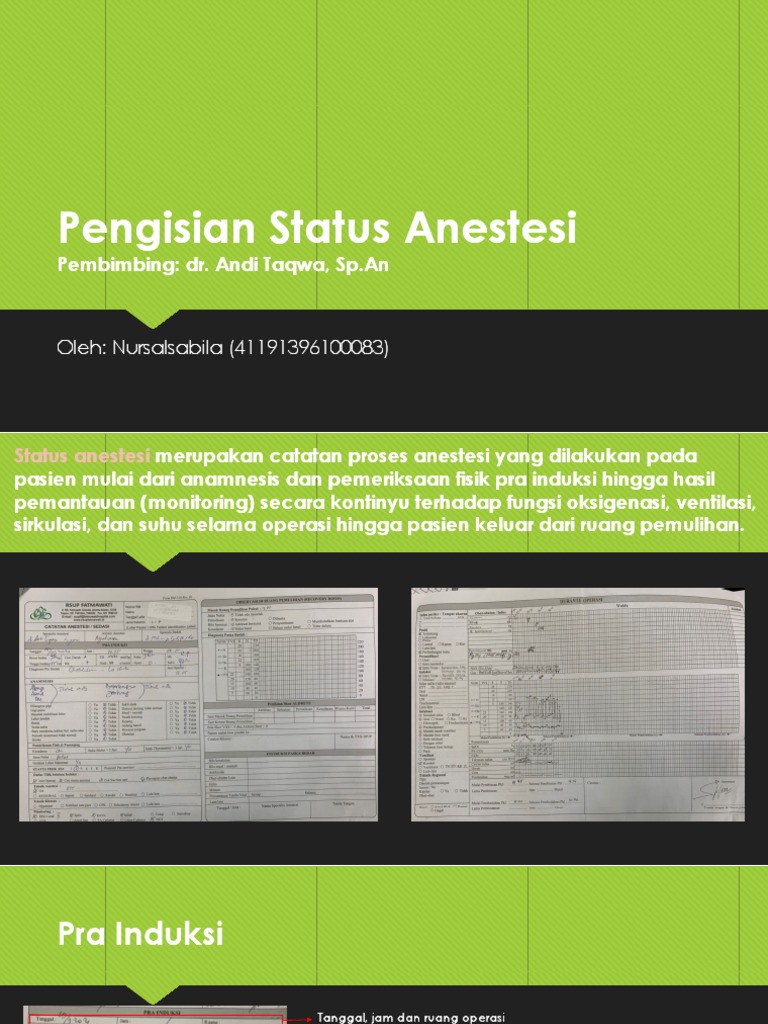 Pengisian Status Anestesi | PDF