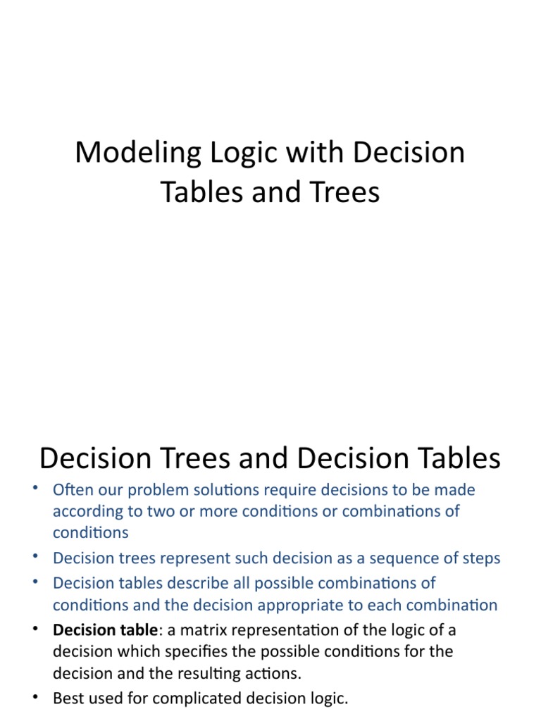 Modeling Logic With Decision Tables and Trees | PDF | Logic | Pension