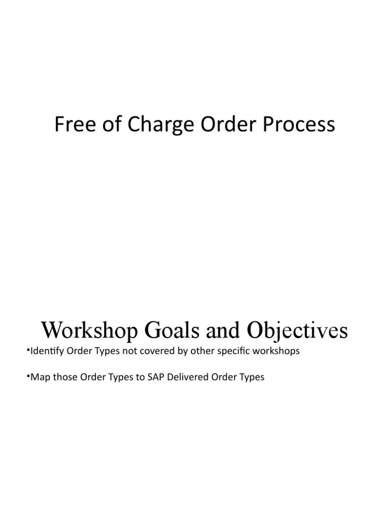 Free of Charge Order Process | PDF