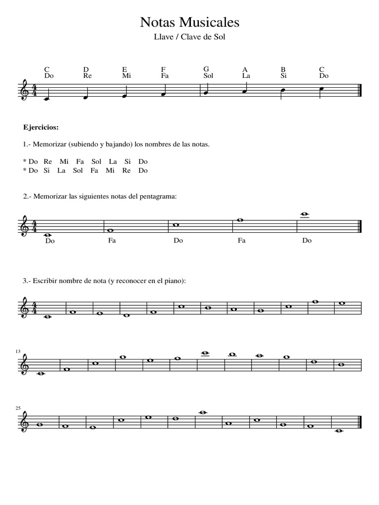 Notas Musicales (SOL) | PDF