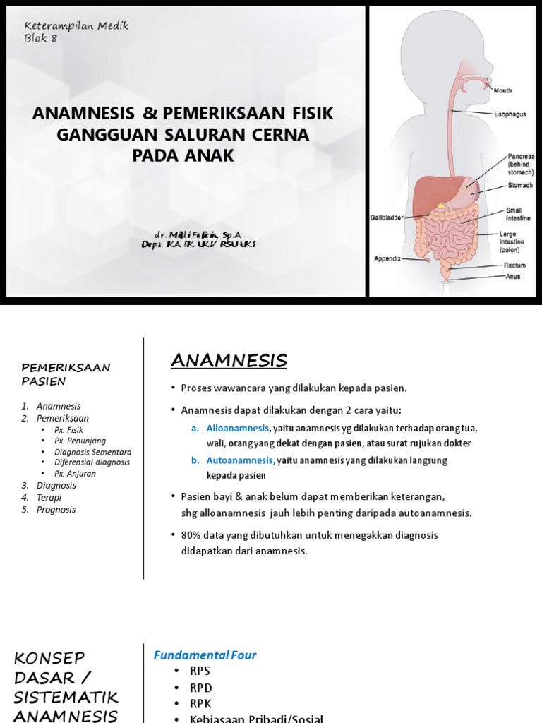 Anamnesis - Amp - PF Gangguan Saluran Cerna Anak | PDF