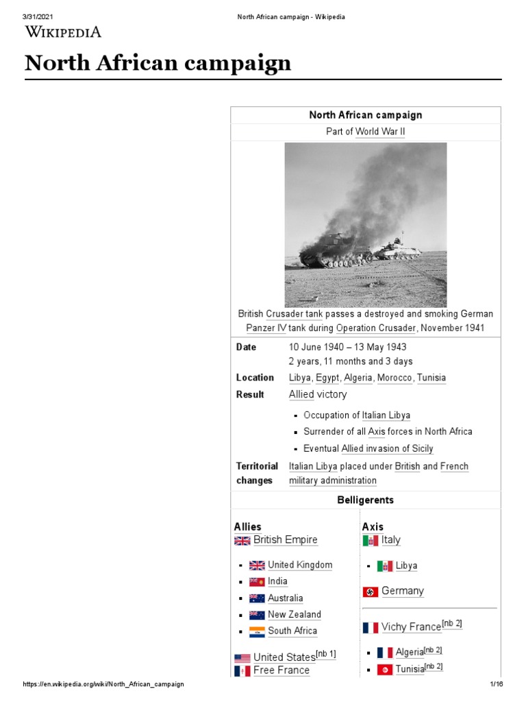 North African Campaign | PDF | North African Campaign | Military Of The ...