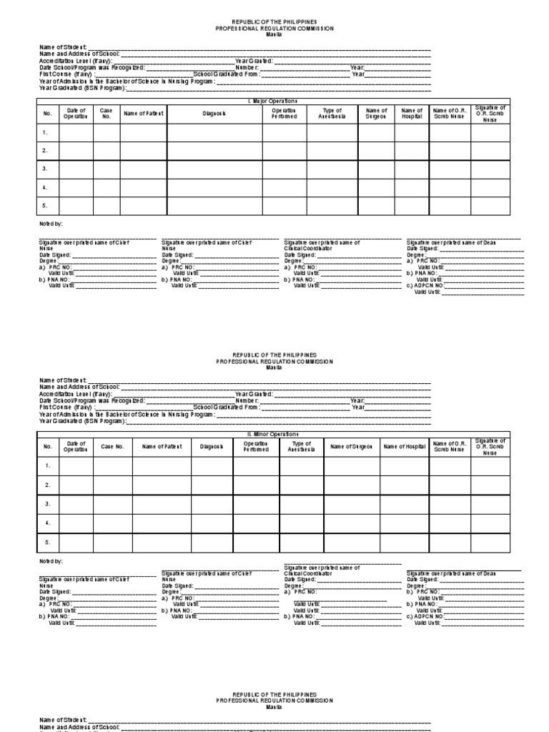 PRC Case Form For Nursing Students - Downloaded From | Download Free PDF | Bachelor's Degree ...