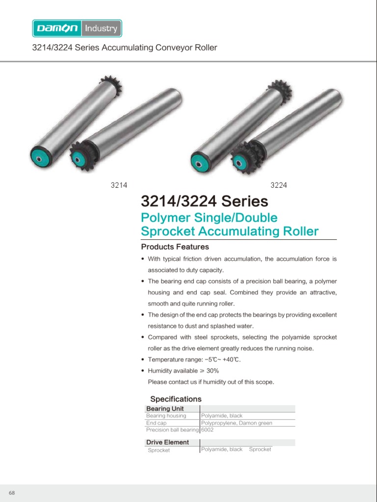 Conveyor Roller Specs & Features | PDF | Bearing (Mechanical) | Chemistry