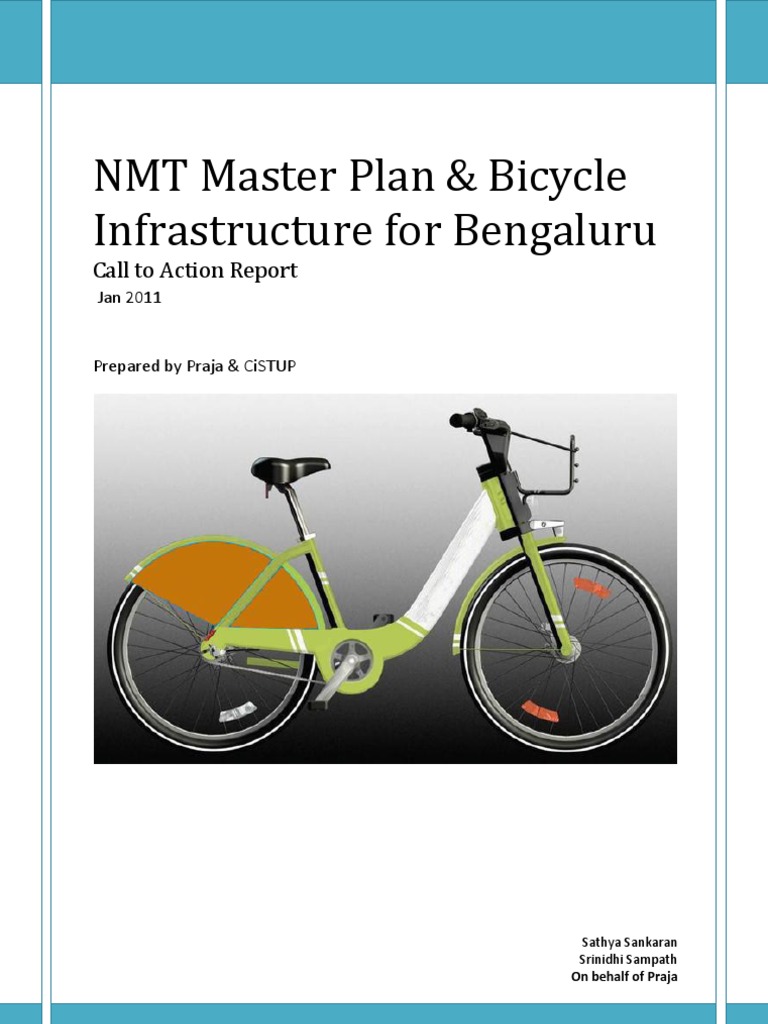 NMT Master Plan & Bicycle Infrastructure For Bengaluru | PDF | Cycling ...