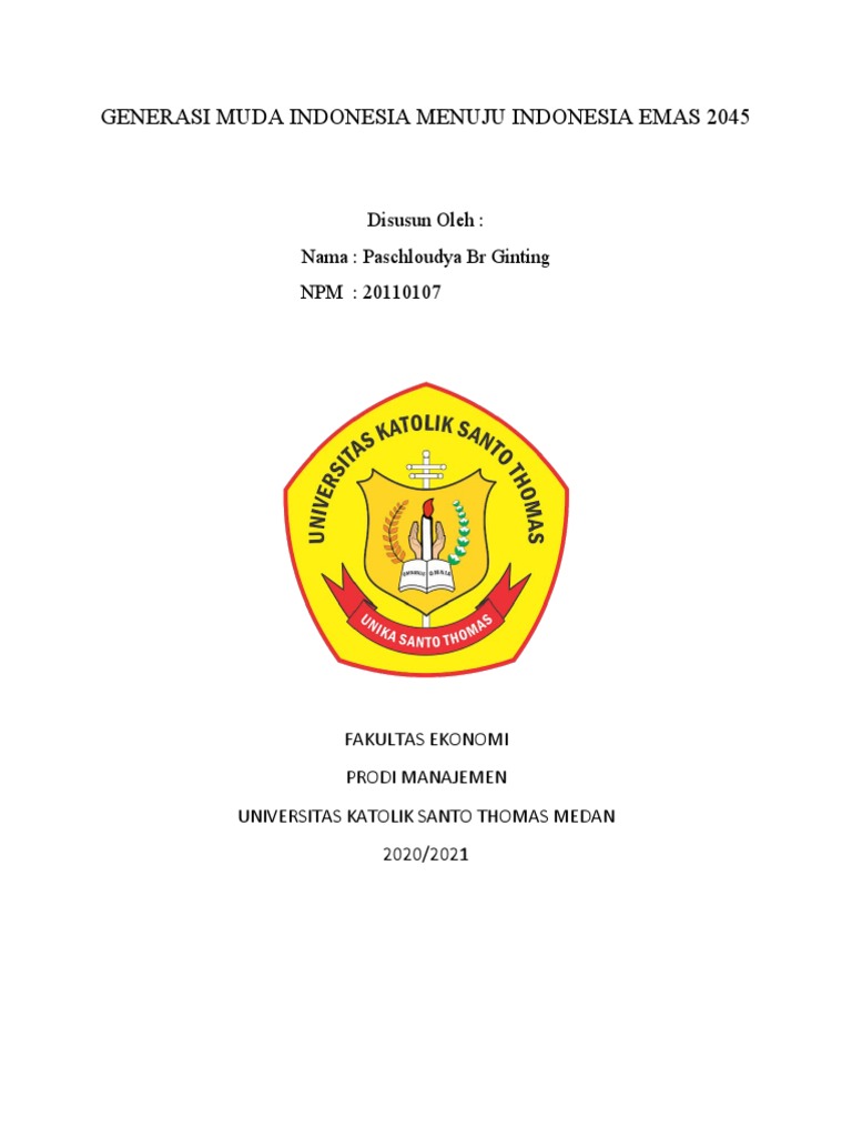 Makalah Generasi Muda Indonesia Emas | PDF