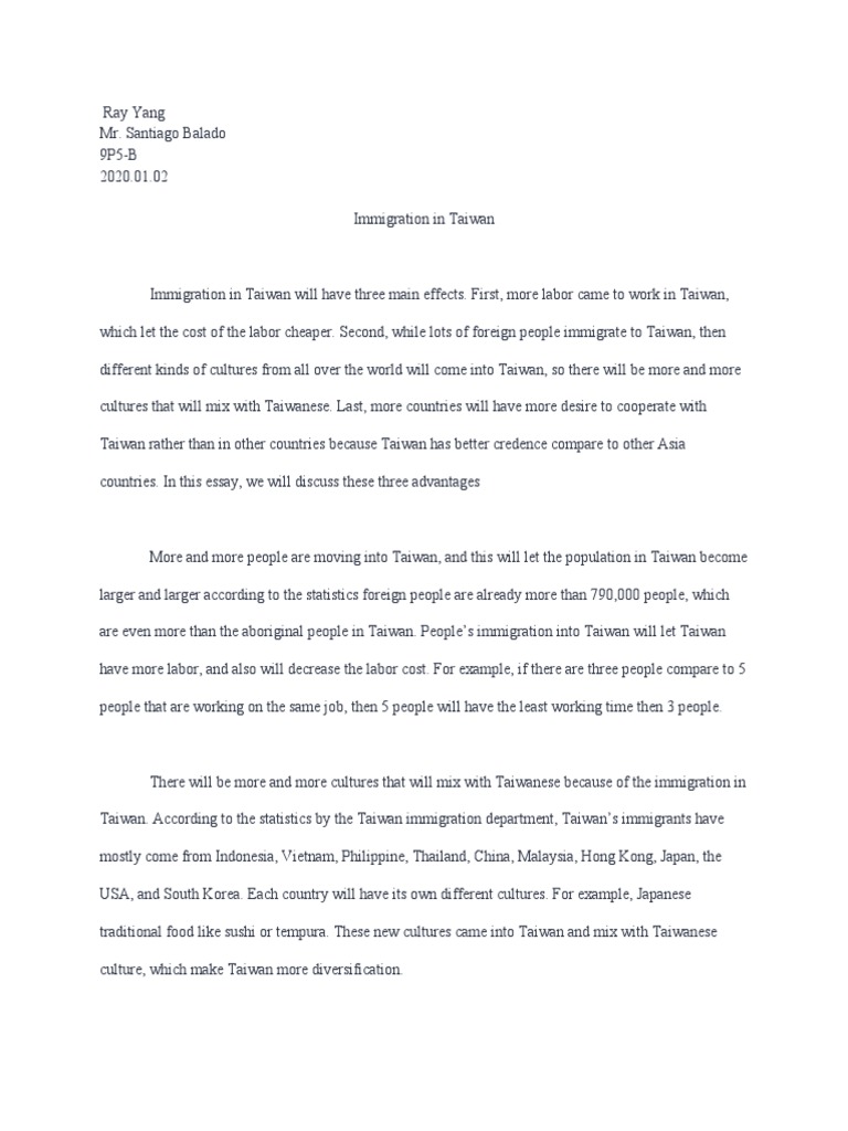 Immigration in Taiwan | PDF | Taiwan | Immigration