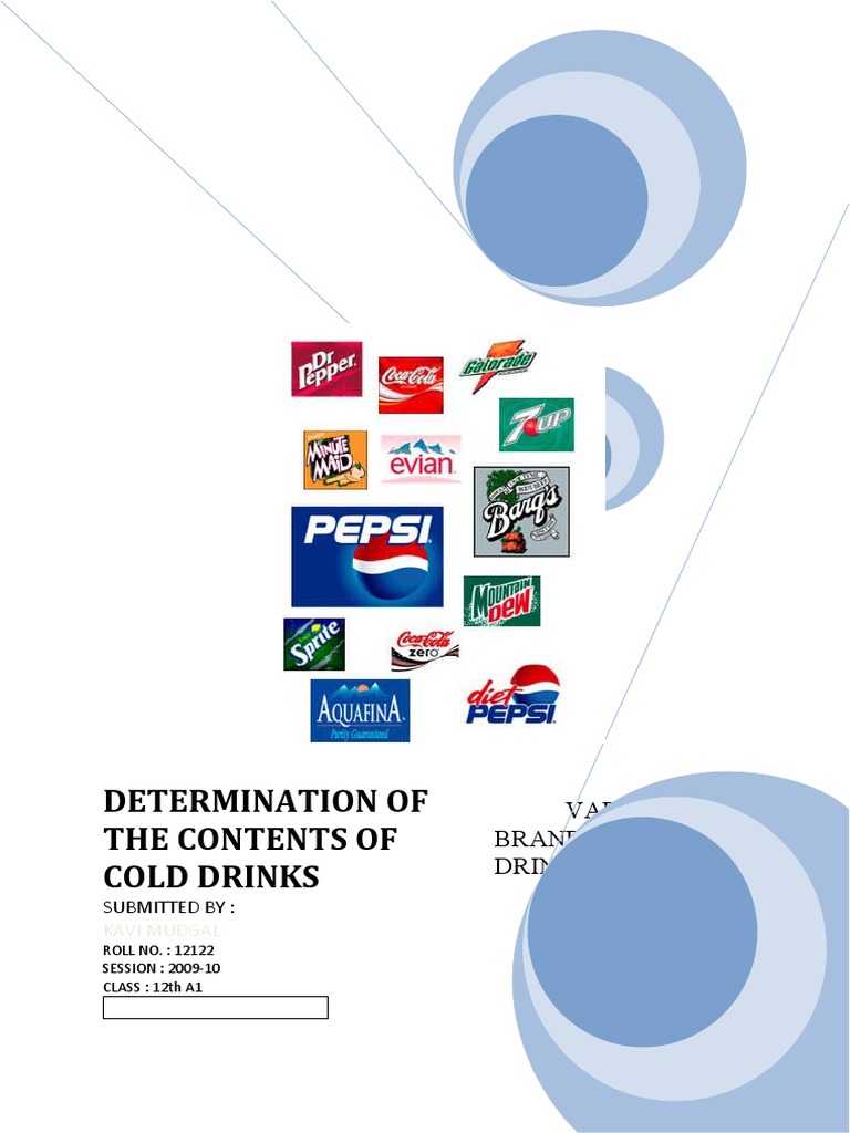 CBSE XII Chemistry Project Determination of The Contents of Cold Drinks ...