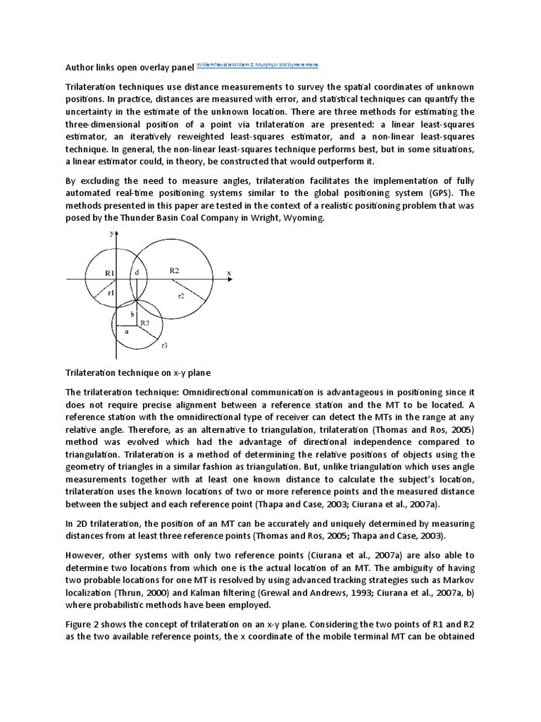 Trilateration Techniques in Engineering Surveys | PDF | Surveying | Survey