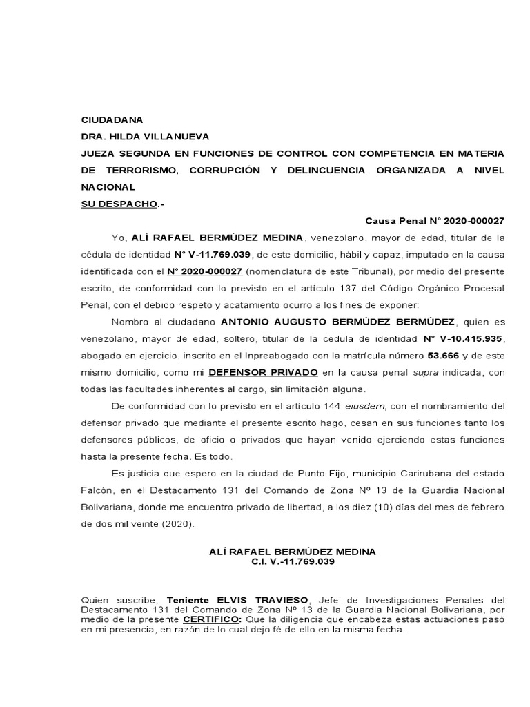 Nombramiento de Defensor en Causa Penal | PDF | Derecho