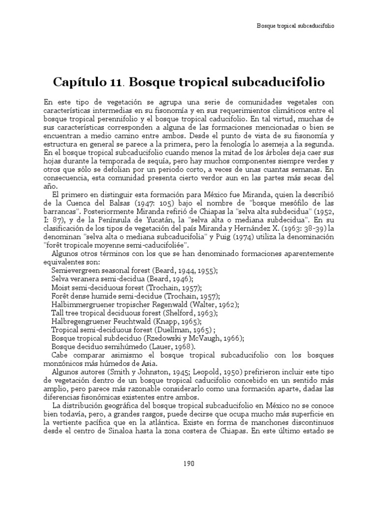 VEGETACION DE MEXICO - Jerzy Rzedowski Parte 5 | PDF | Selva | Zona ...