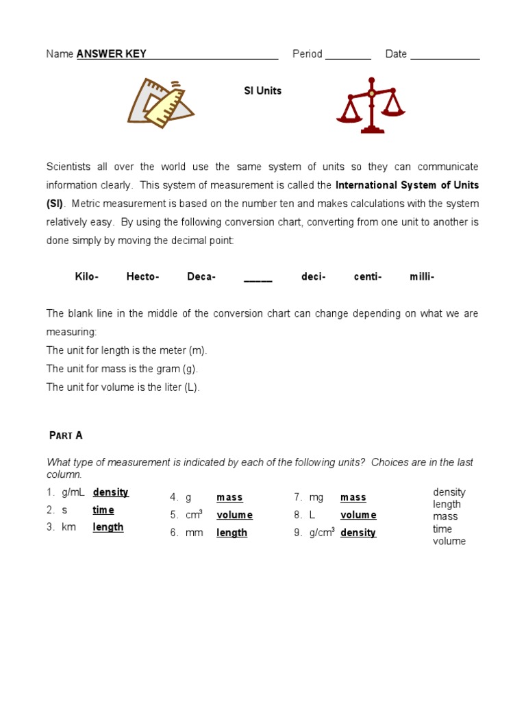 Extra Metric Practice Worksheet ANSWER KEY | PDF | Litre ...
