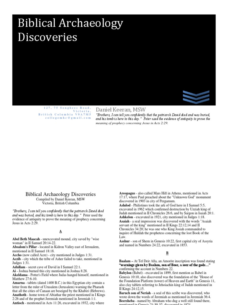 Biblical Archaeology Discoveries | PDF | Jeremiah | Books Of Kings