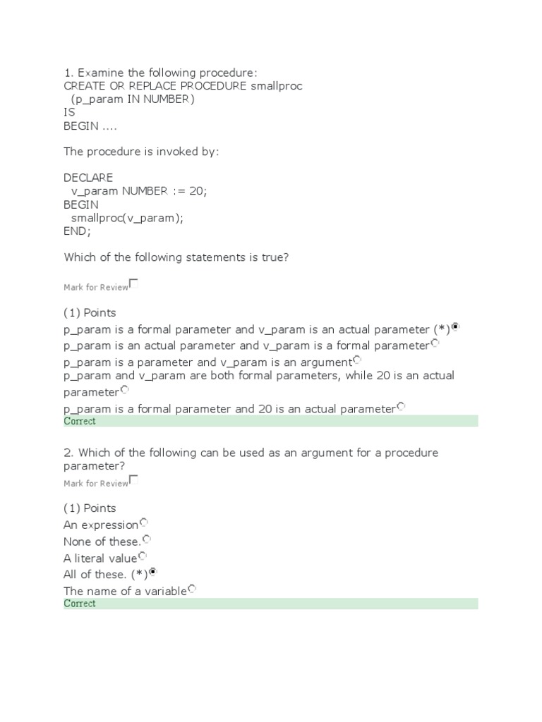 Quiz 8 | PDF | Parameter (Computer Programming) | Subroutine