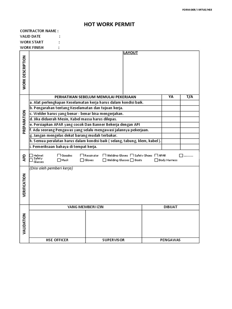 Working Permit Pdf