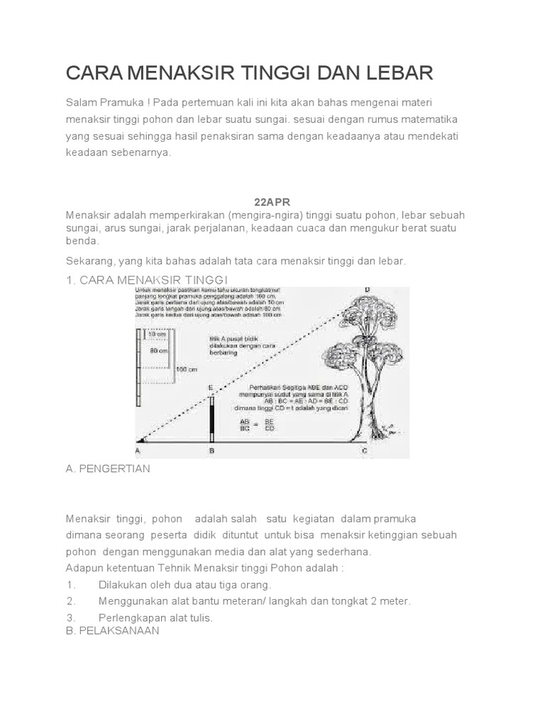 Cara Menaksir Tinggi Dan Lebar | PDF