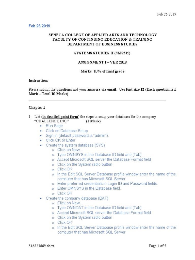 Setting Up Databases, Account Structures, and Entering Journal Entries ...