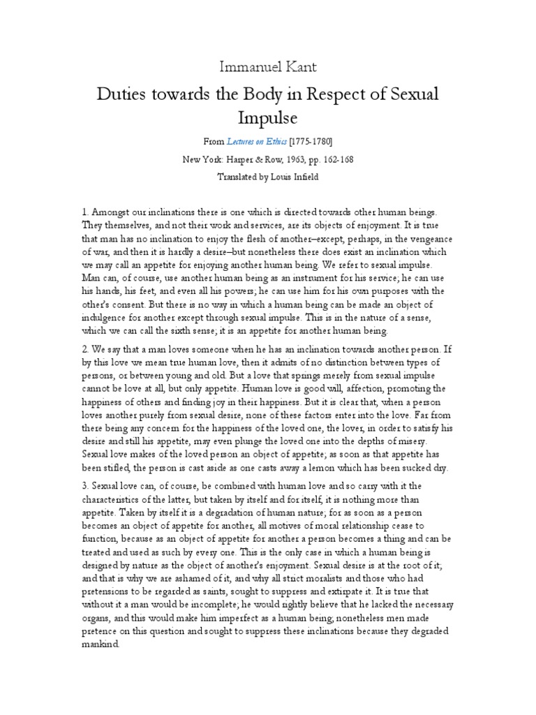 Kant Sex Inclination Text | PDF