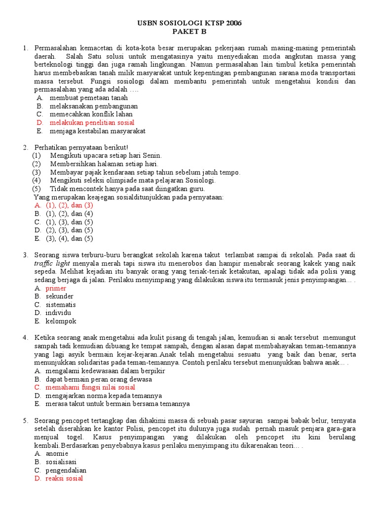 Paket B Sos Final | PDF | Ilmu Sosial