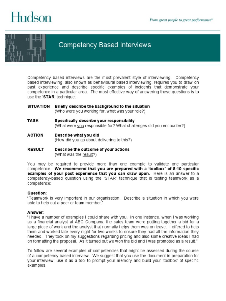 Competency Based Interviews | PDF | Goal | Intelligence Analysis