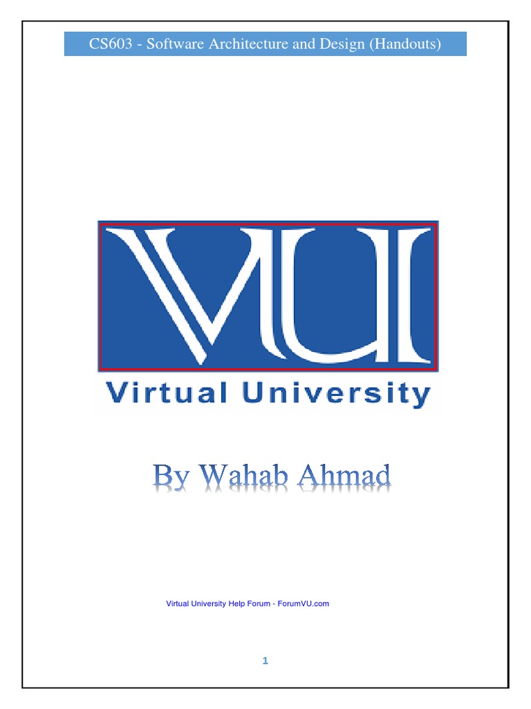 CS603 Software Architecture and Design Handouts | PDF | Conceptual Model | Design