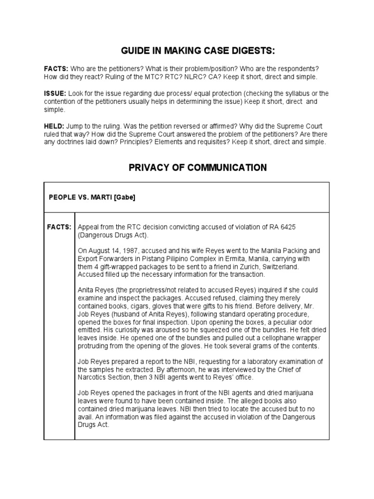 Case Digest Guide: Legal Principles Explained | PDF | Prior Restraint ...