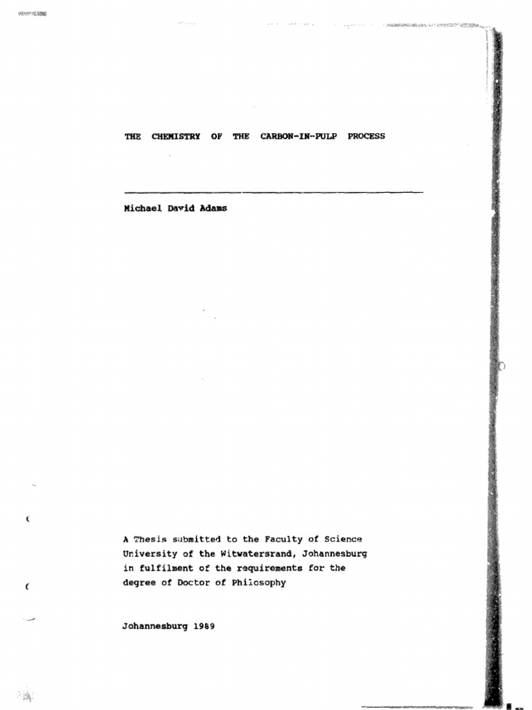 The Chemistry of The Carbon-In-Pulp Process | PDF | Solvation | Adsorption