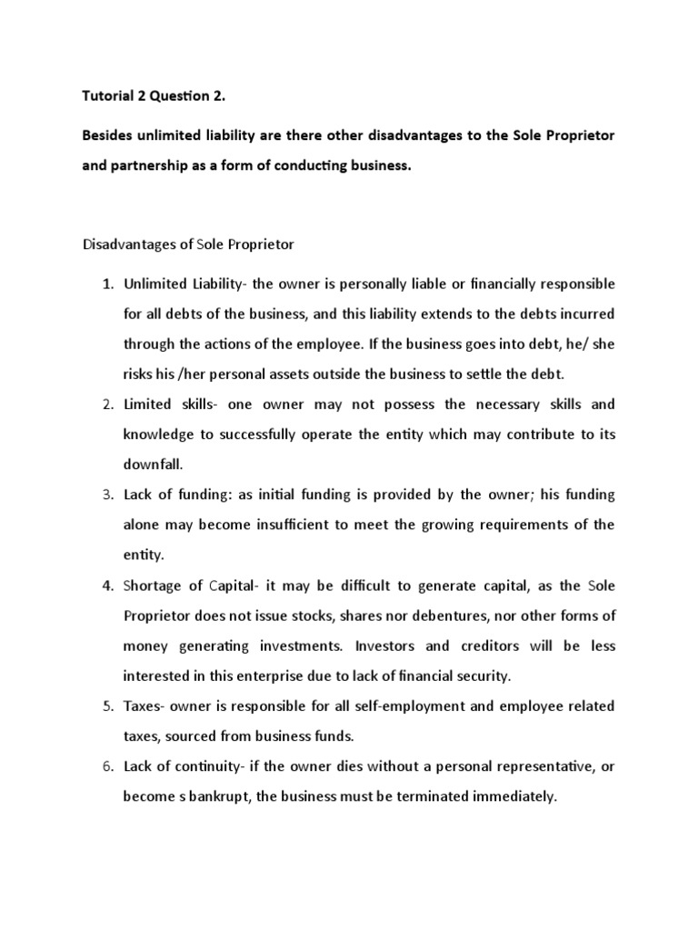 Tutorial 2 Business Entities #2 | PDF | Partnership | Sole Proprietorship