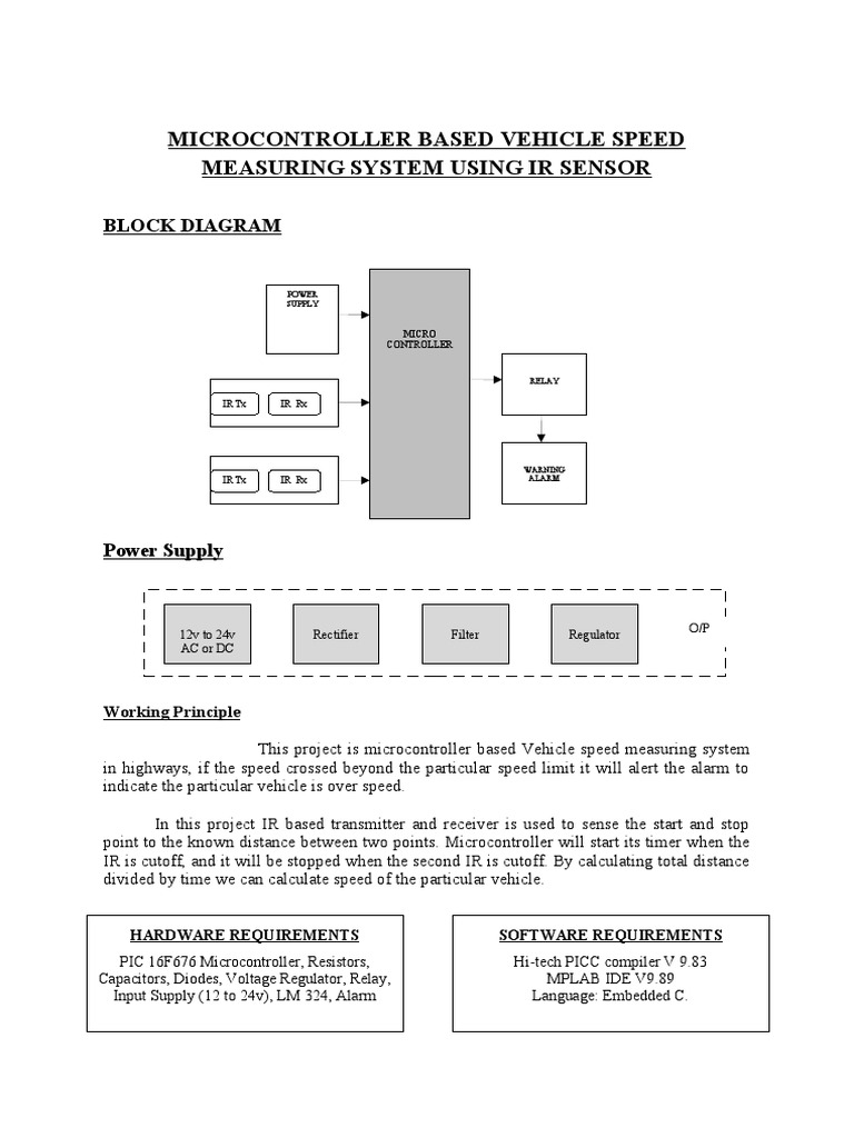 Vehicle Speed Measuring System Using IR Sensor | PDF