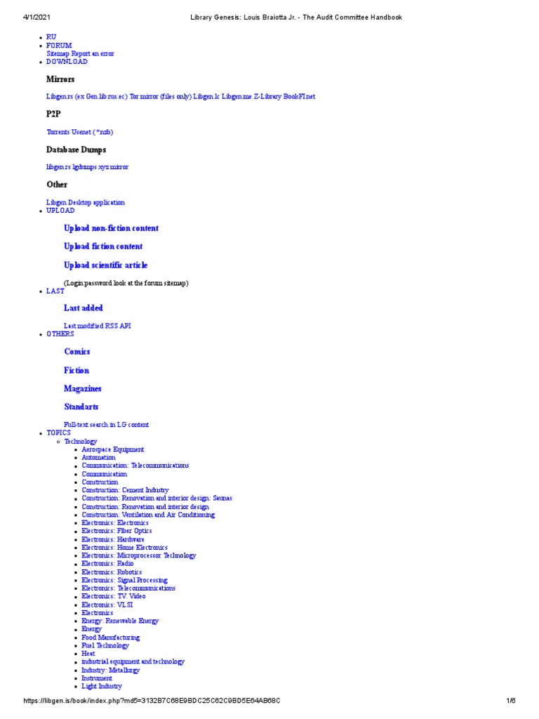 Louis Braiotta Jr. - The Audit Committee Handbook | Download Free PDF ...