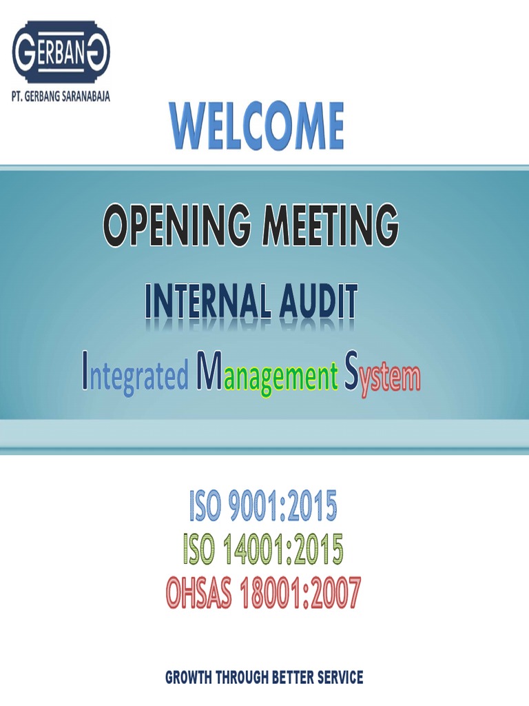 Opening Internal Audit IMS - Periode I June 2020 | PDF | Accounting ...