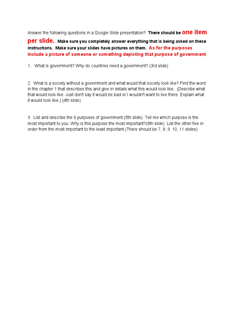 Government Overview Presentation Guide | PDF