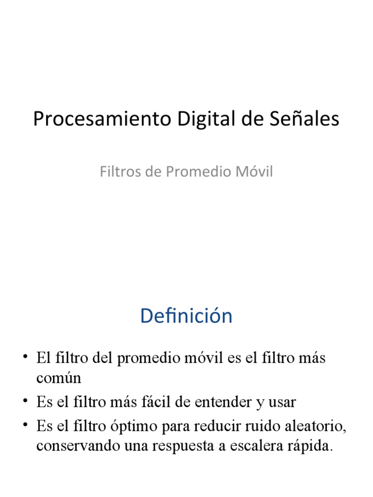 Filtro Promedio Movil | PDF | Circunvolución | Matemáticas Aplicadas