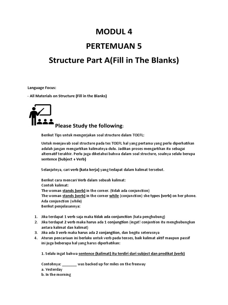 Tips dan Contoh Soal TOEFL Structure | PDF