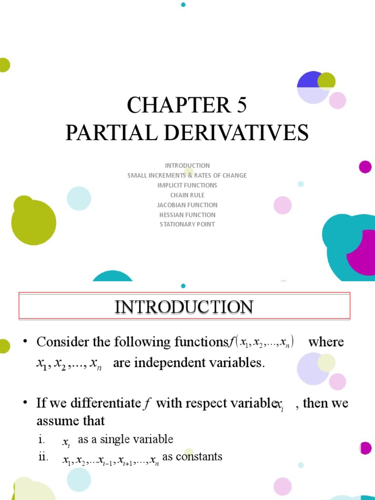 Chapter 5 - Partial Derivatives | PDF | Derivative | Function (Mathematics)