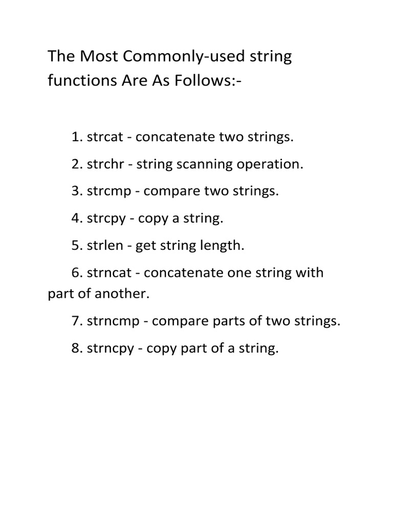 String Functions Pdf