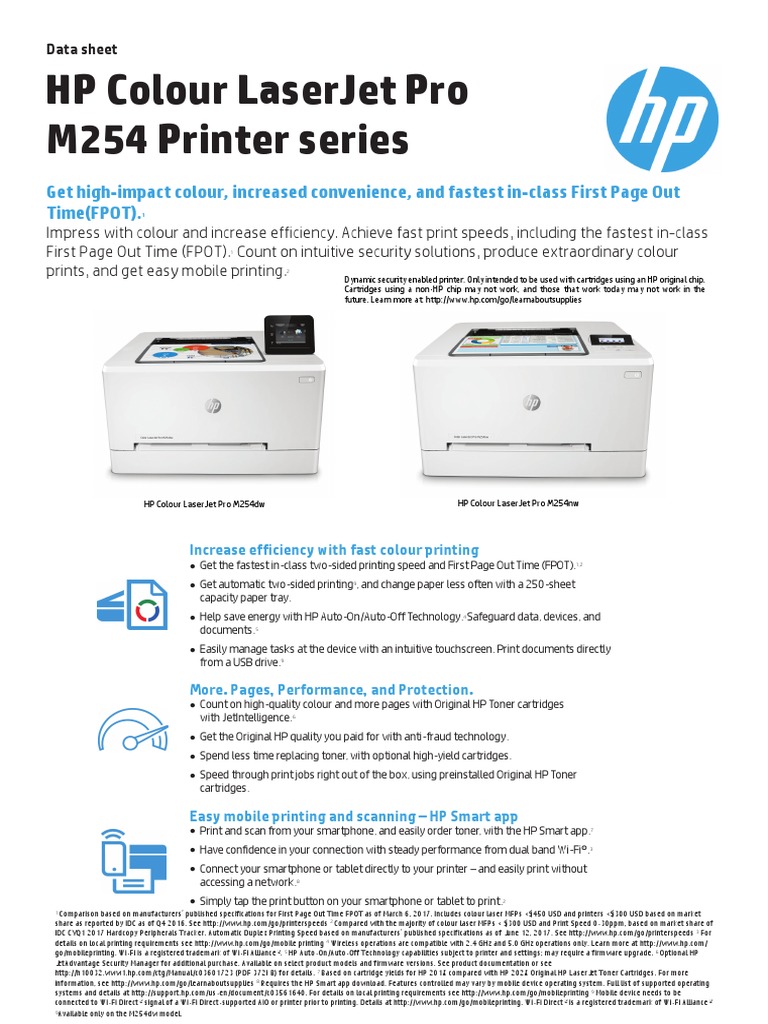 HP Laserjet Color 254dw | PDF | Printer (Computing) | Microsoft Windows