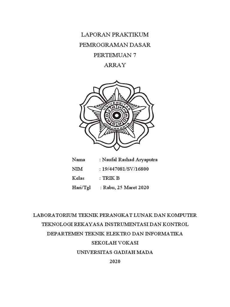Praktikum Pemrograman: Array Dasar | PDF | Metode & Bahan Ajar | Komputer
