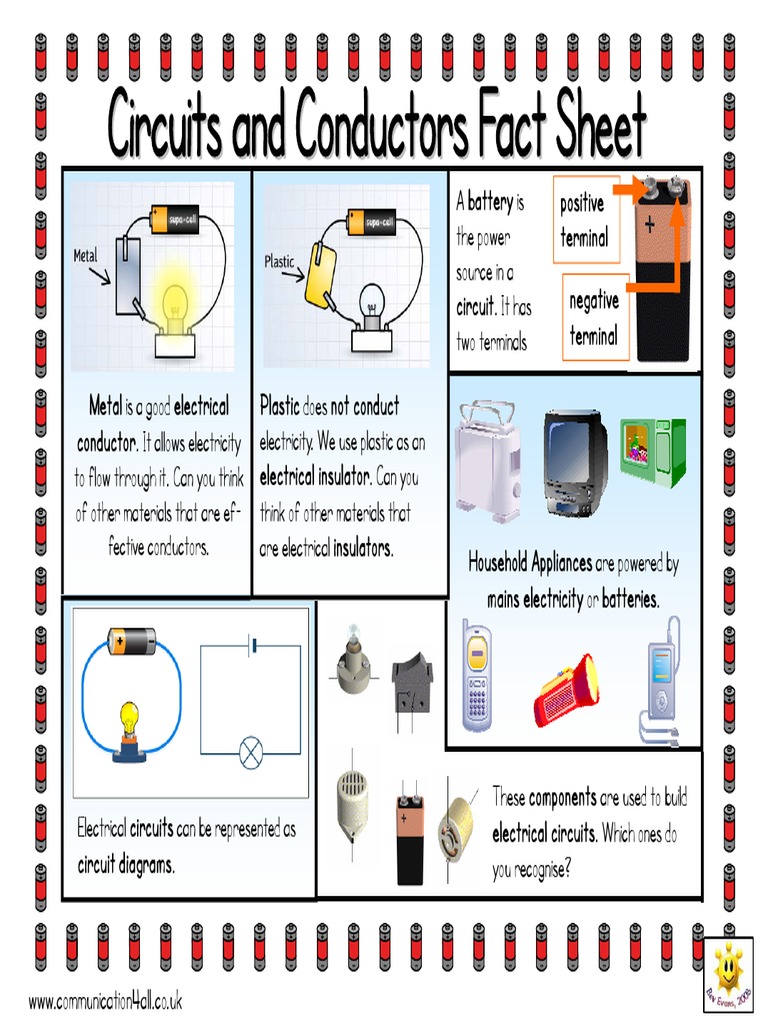 Circuits and Conductors Double Sided Factsheet | PDF | Electricity ...