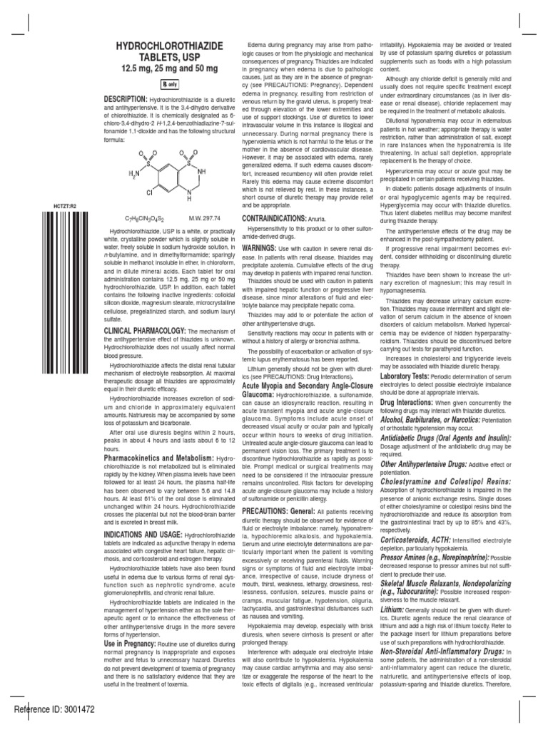 An In-Depth Review of Hydrochlorothiazide: Its Uses, Mechanisms of ...