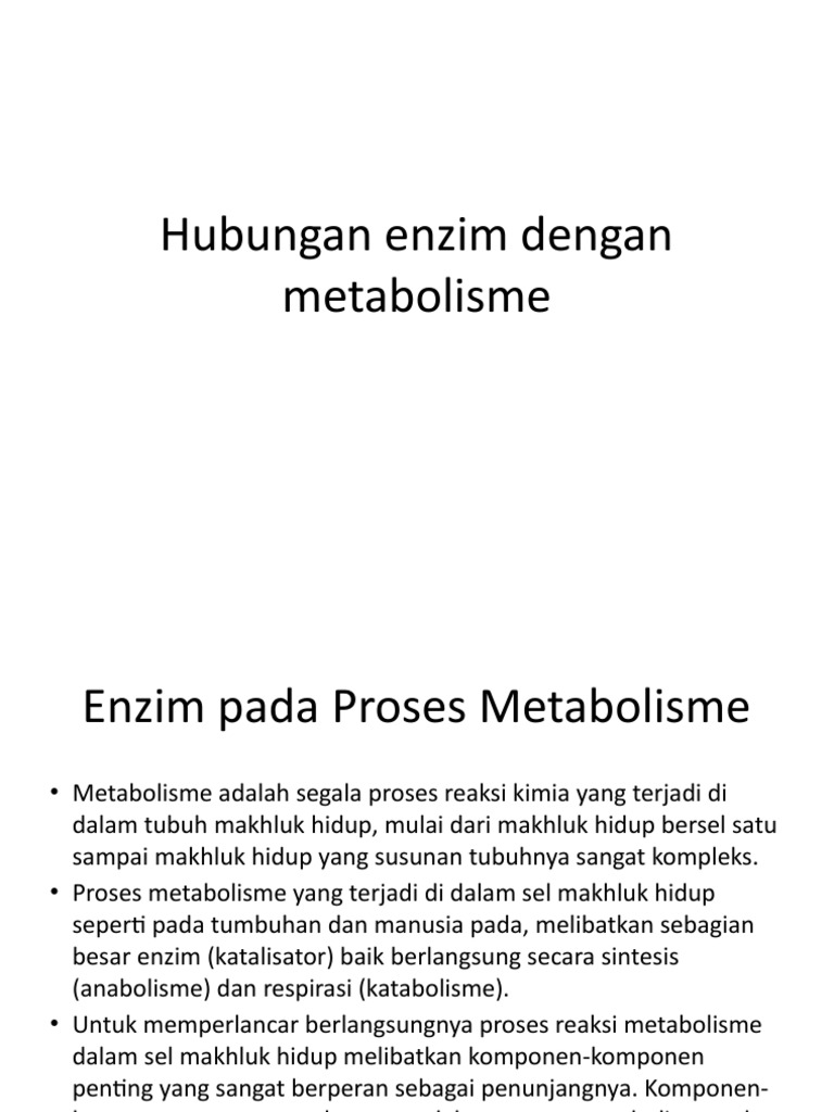 Hubungan Enzim Dengan Metabolisme | PDF