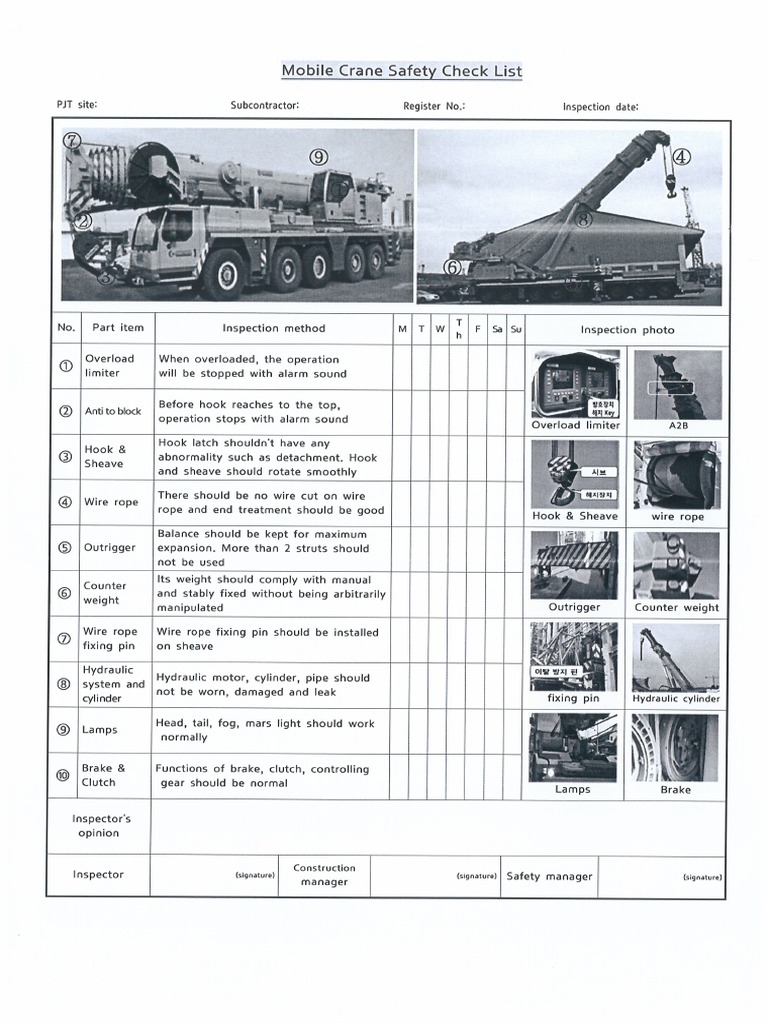 Checklist Heavy Equipment | PDF