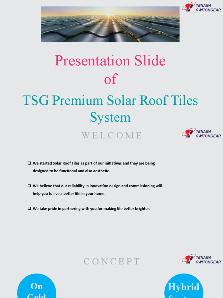 TSG Premium Solar Roof Tiles Overview | PDF | Solar Power | Electrical Grid