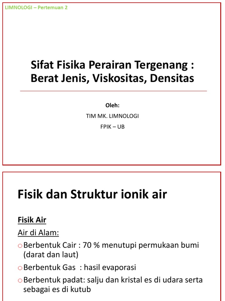 Limnologi 2 | PDF | Griya & Taman