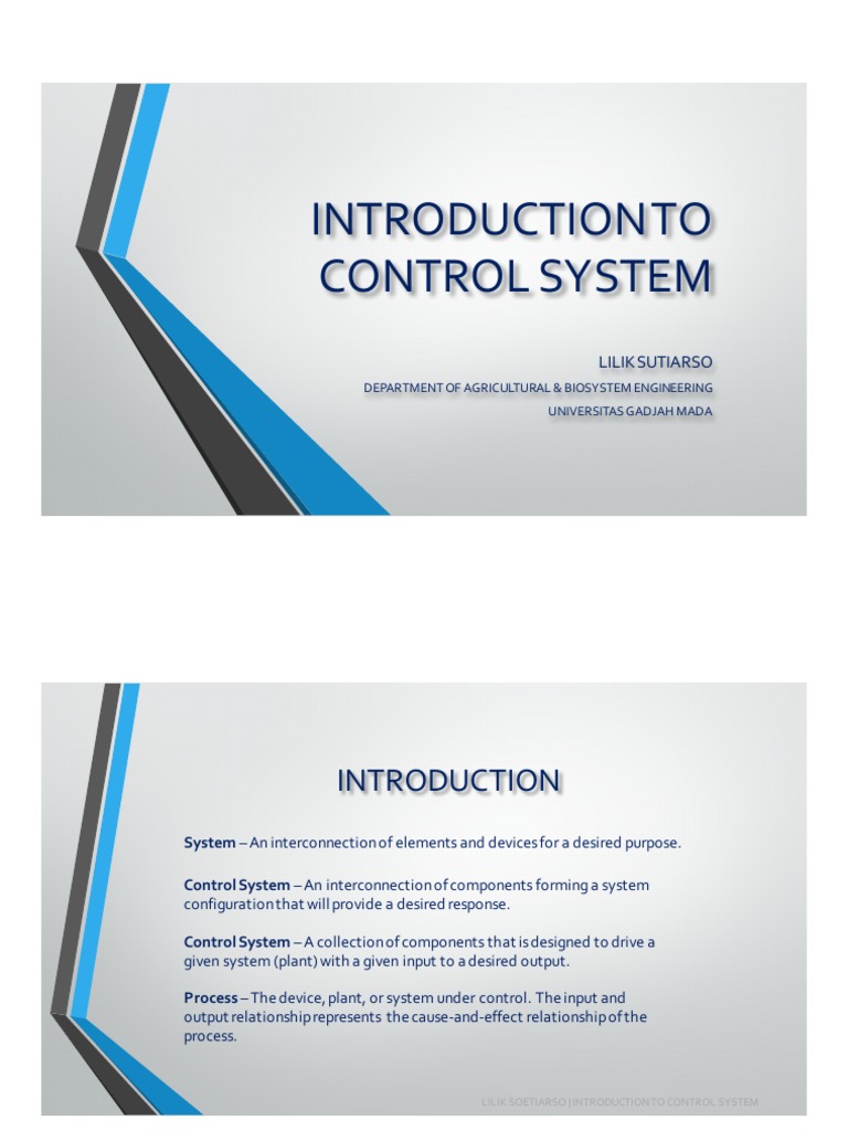 Introduction to Control Systems Basics | PDF | Control System | Control ...