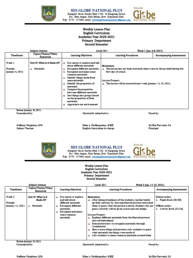 Lesson Plan P1 | PDF | Curriculum | Lesson Plan