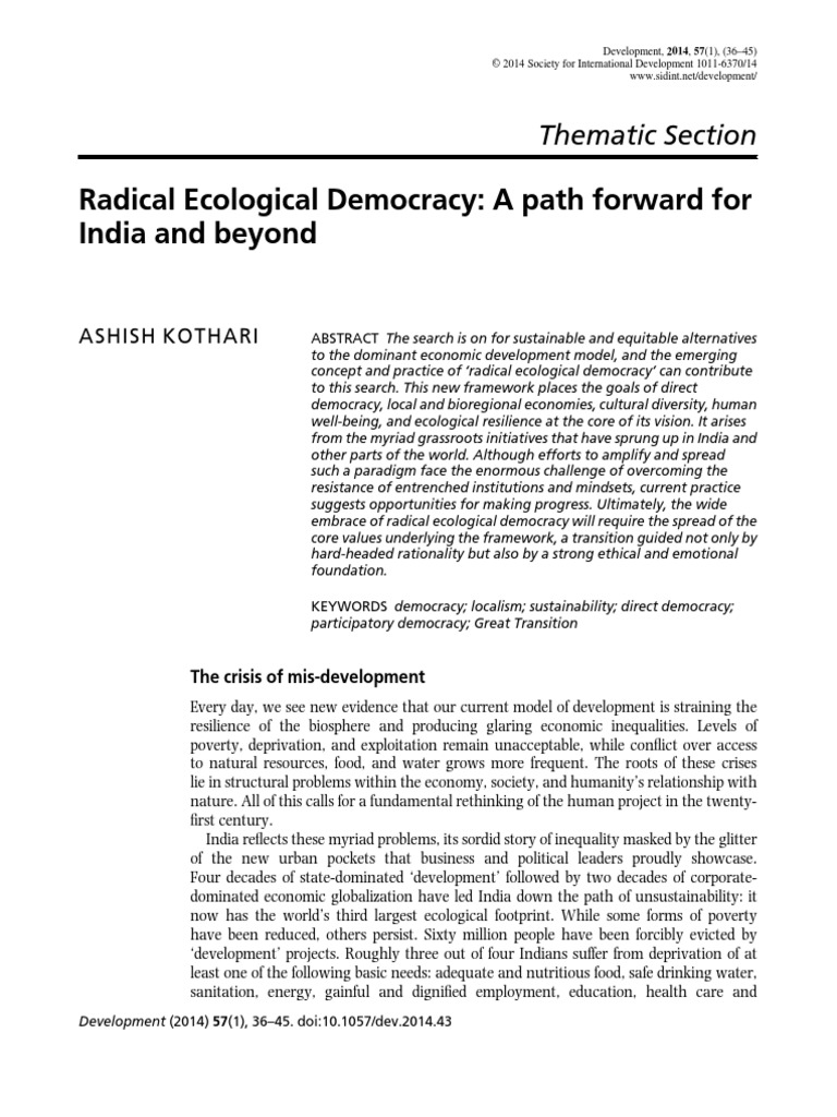 Ashish Kothari Radical Ecological Democracy | PDF | Sustainability ...