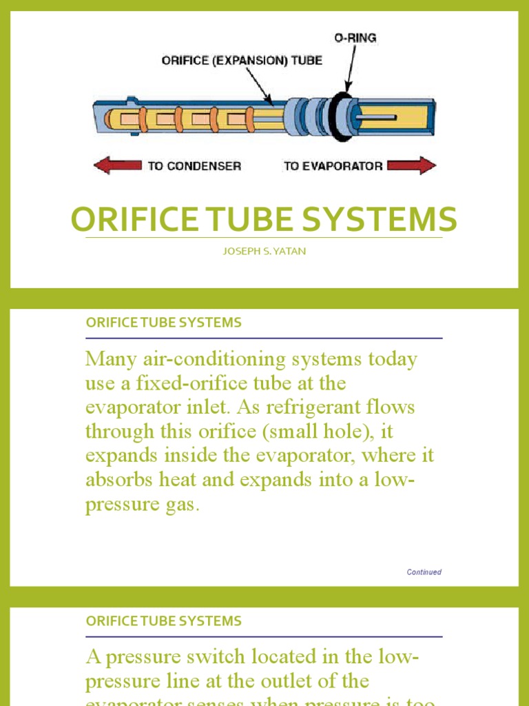 Understanding Orifice Tube Systems | PDF | Science & Mathematics ...