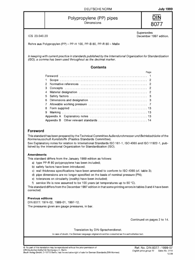 Din 8077 | PDF